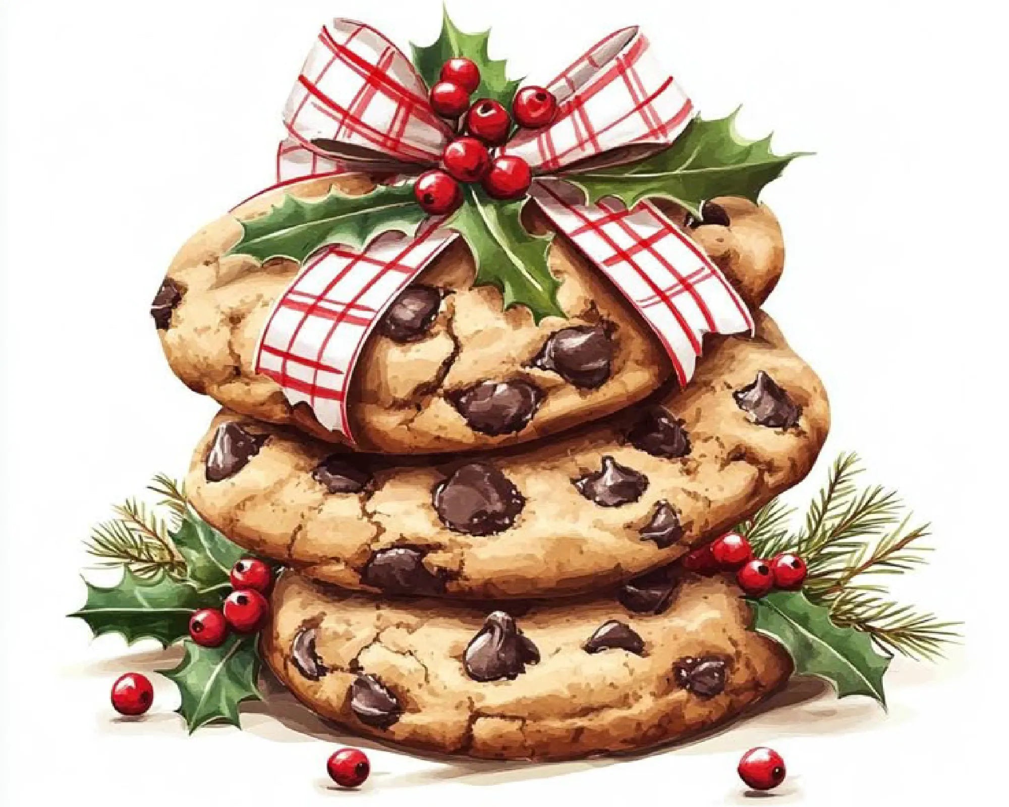 Christmas Cookie Clipart Paint by Numbers - Graphic Art – 1001Canvas